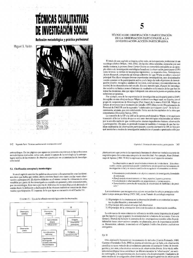 Valles - Miguel - Cap - 5 - Tecnicas - Cualitativas - de - Investigacion - Social - 5 | PDF