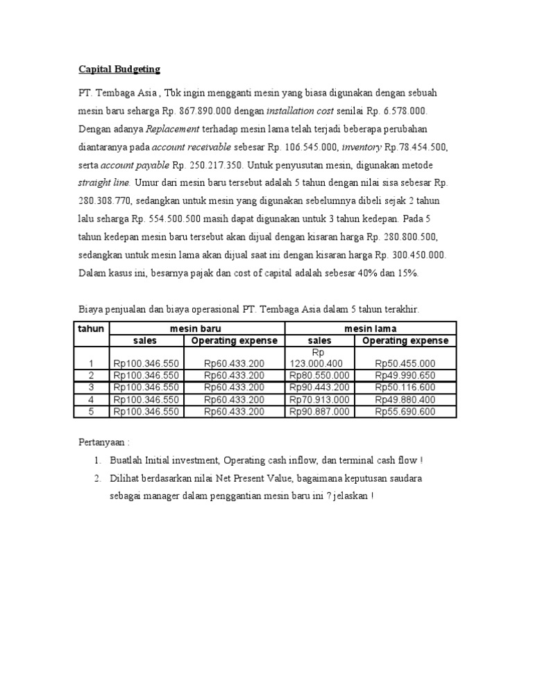 Soal Capital Budgeting | PDF