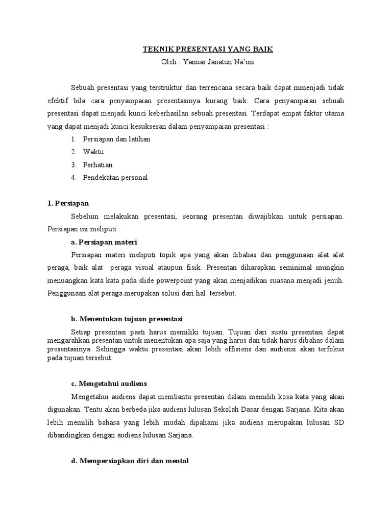 Teknik Presentasi Efektif | PDF
