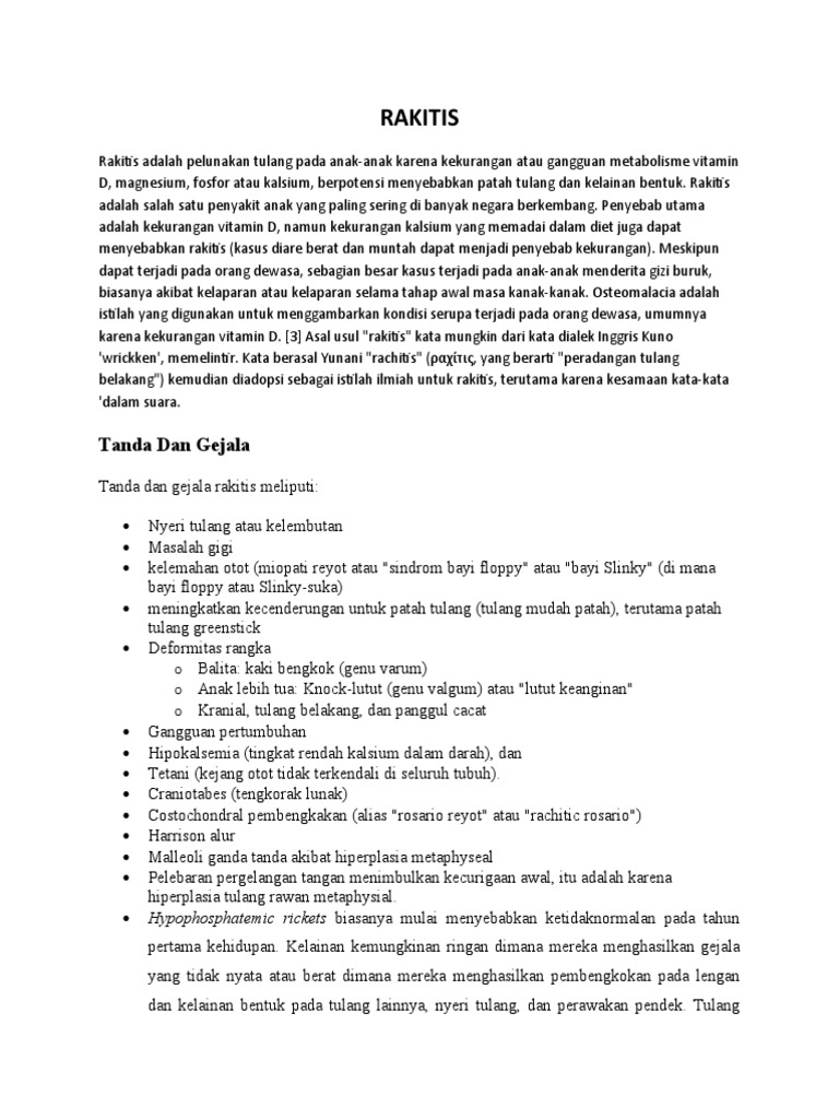 PENGOBATAN DAN PENCEGAHAN RAKITIS | PDF