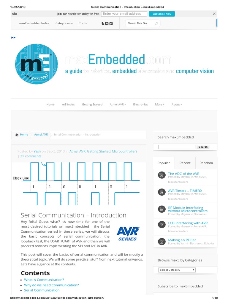 Serial Communication - Introduction Maxembedded | PDF | Telecommunications Engineering | Digital ...