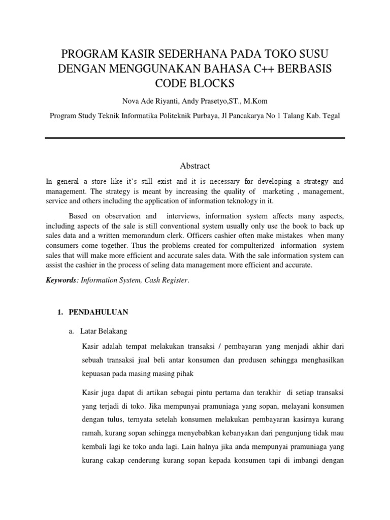 Program Kasir Sederhana Pada Toko Susu D PDF | PDF