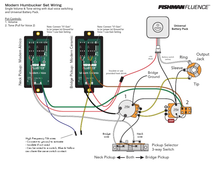 Fluence Modern HB Set Wiring Diagram Vol Tone With Universal Battery Pack | PDF | Celtic Musical ...