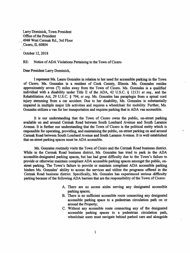 ADA Letter | PDF