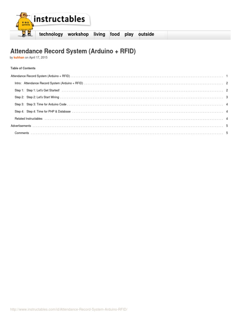 Attendance Record System Arduino RFID | PDF | Internet | Computer ...