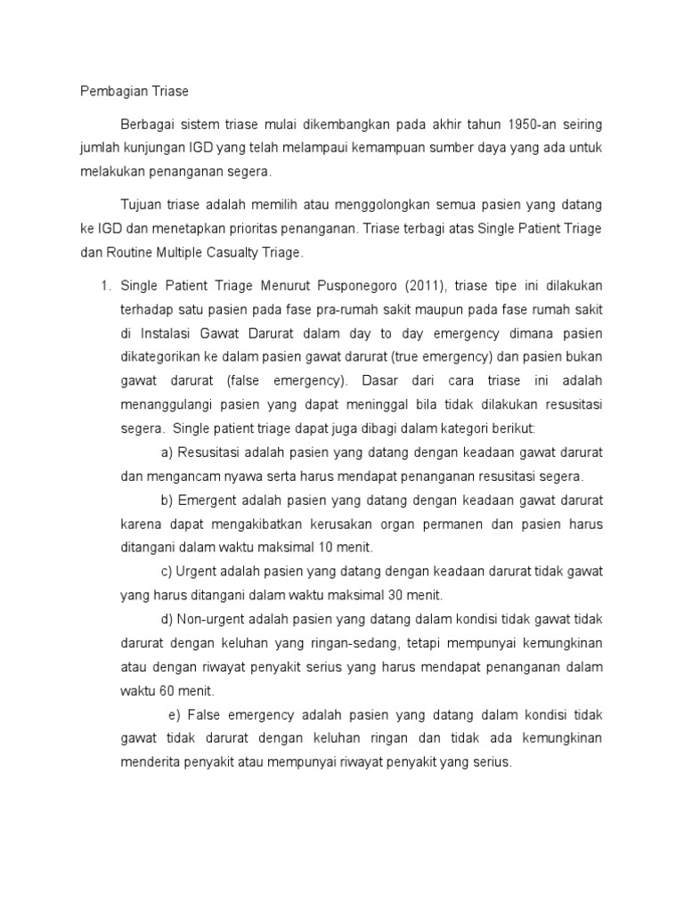 Pembagian Triase | PDF