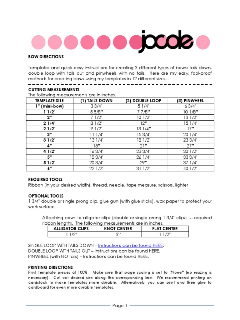 Complete Bow Templates&Instructions | PDF