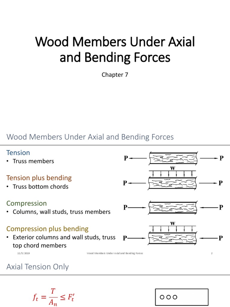Chap 7. Wood Members Under Axial and Bending Forces PDF | PDF ...