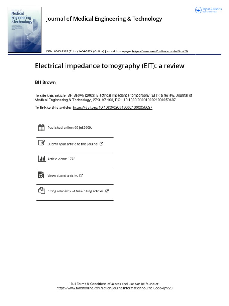 Electrical Impedance Tomography EIT A Review | PDF | Medical Imaging ...