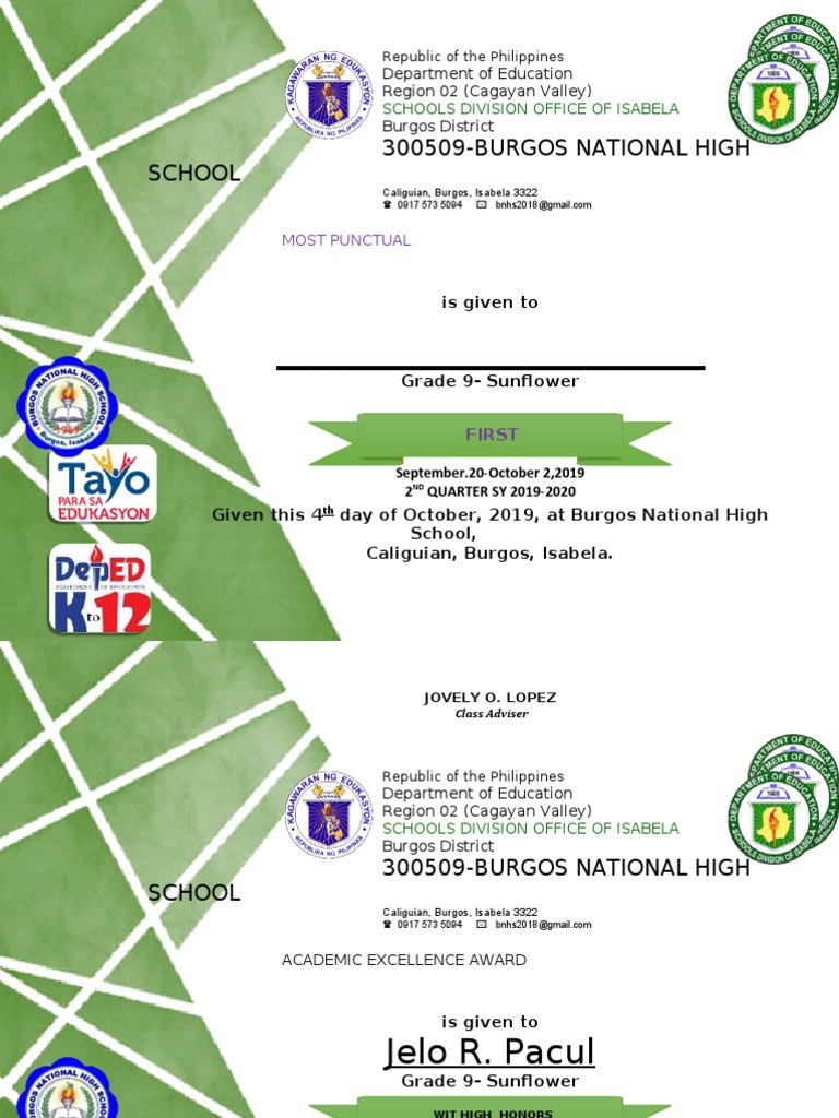 Certificate For Most Punctual | PDF