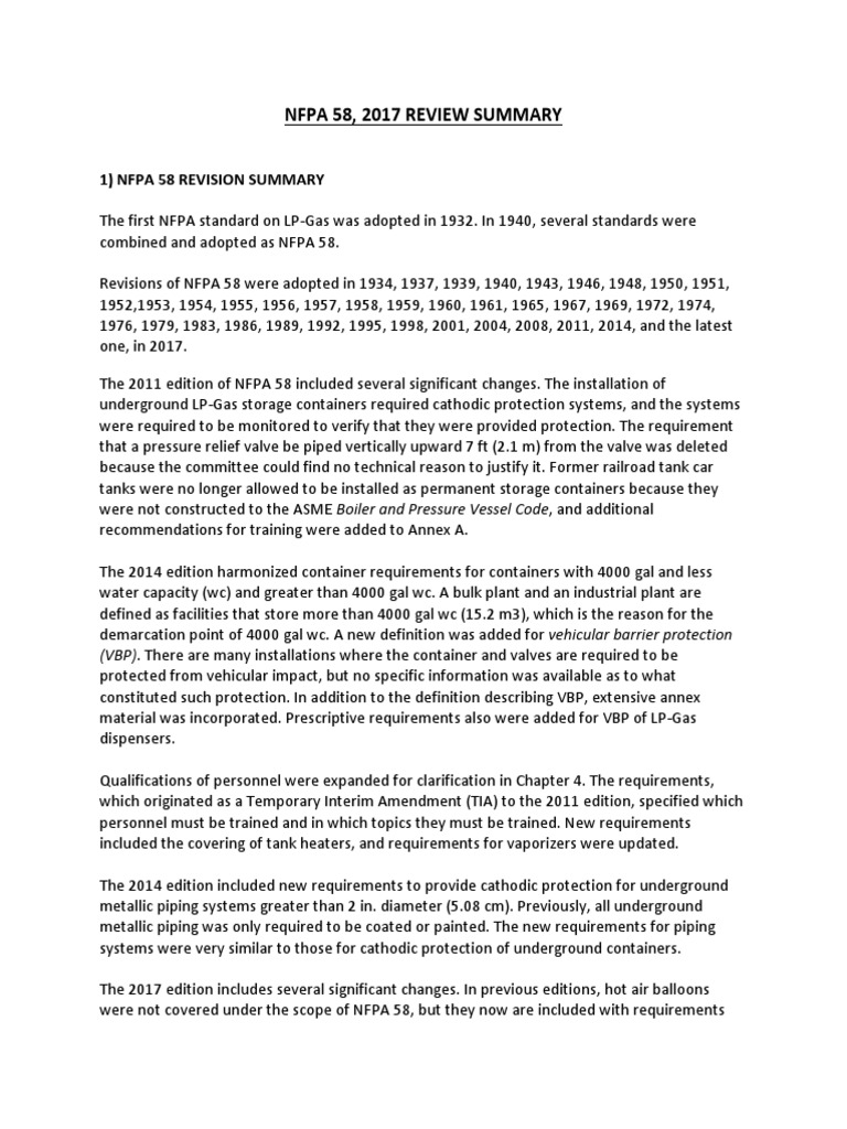 NFPA 58 Code Review (2017 Edition) | PDF | Pipe (Fluid Conveyance ...