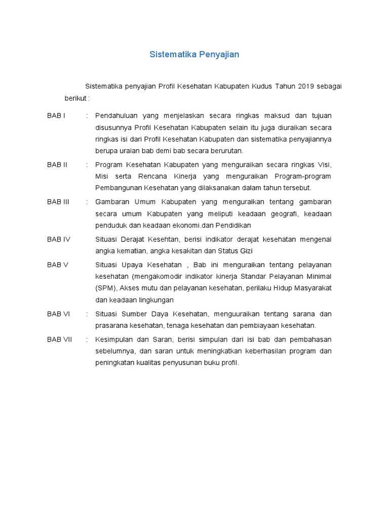 Sistematika Penyajian | PDF