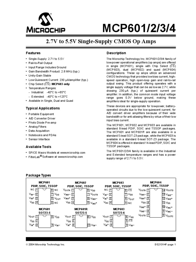 OPAMP_MCP601 | Operational Amplifier | Amplifier