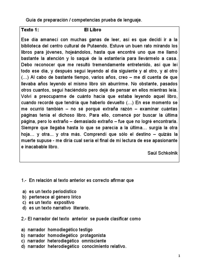 Prueba de Comprensión Lectora | PDF | Narración | Science