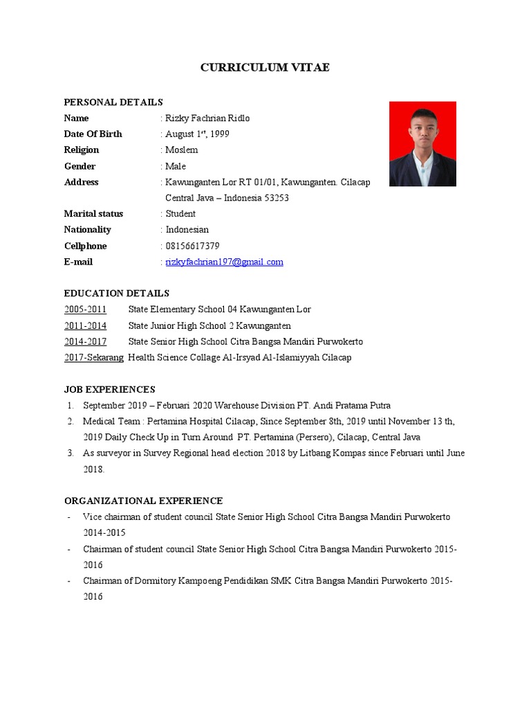 CV Rizky Fachrian Ridlo | PDF