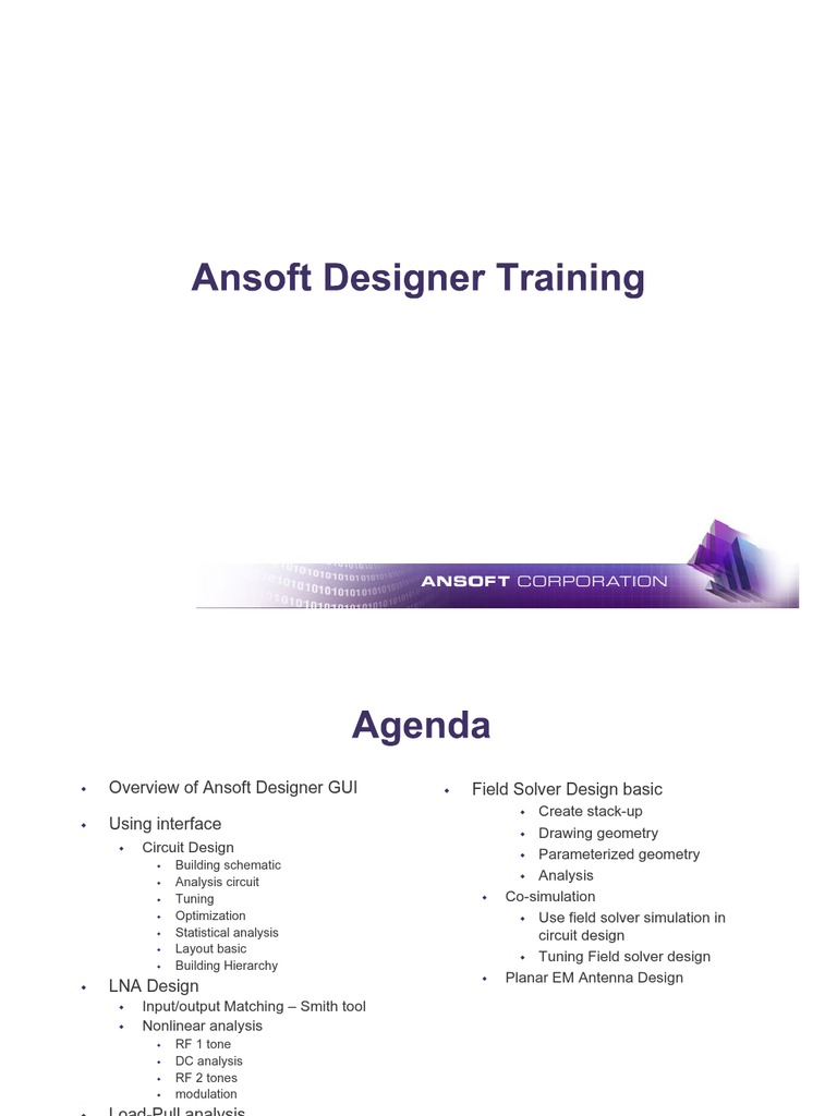 Ansoft Designer Training | PDF | Icon (Computing) | Menu (Computing)