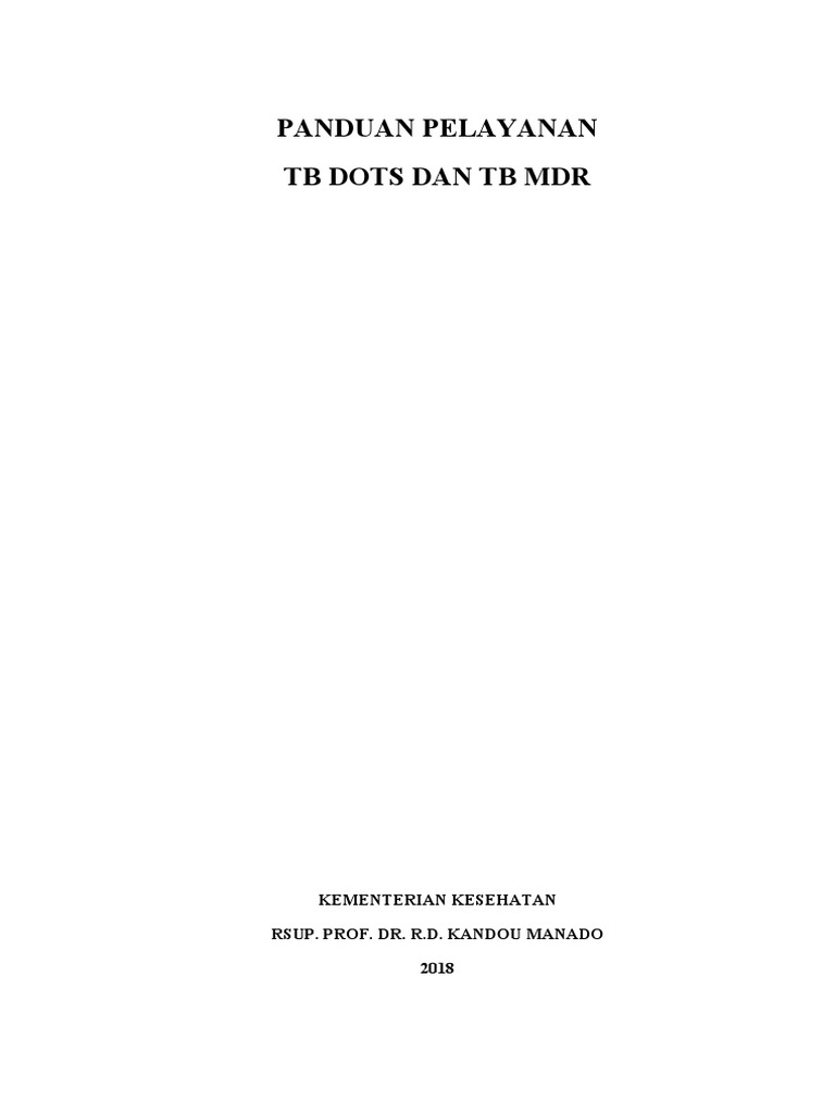 Panduan TB DOTS & MDR RS Kandou | PDF
