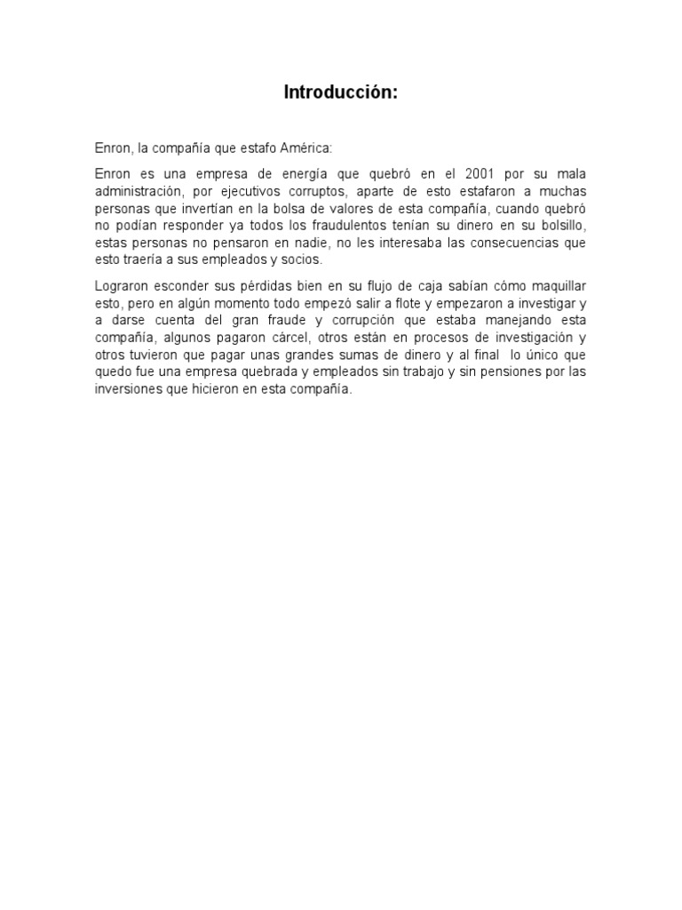 La Compañía Que Estafó America | PDF | Enron | Economias