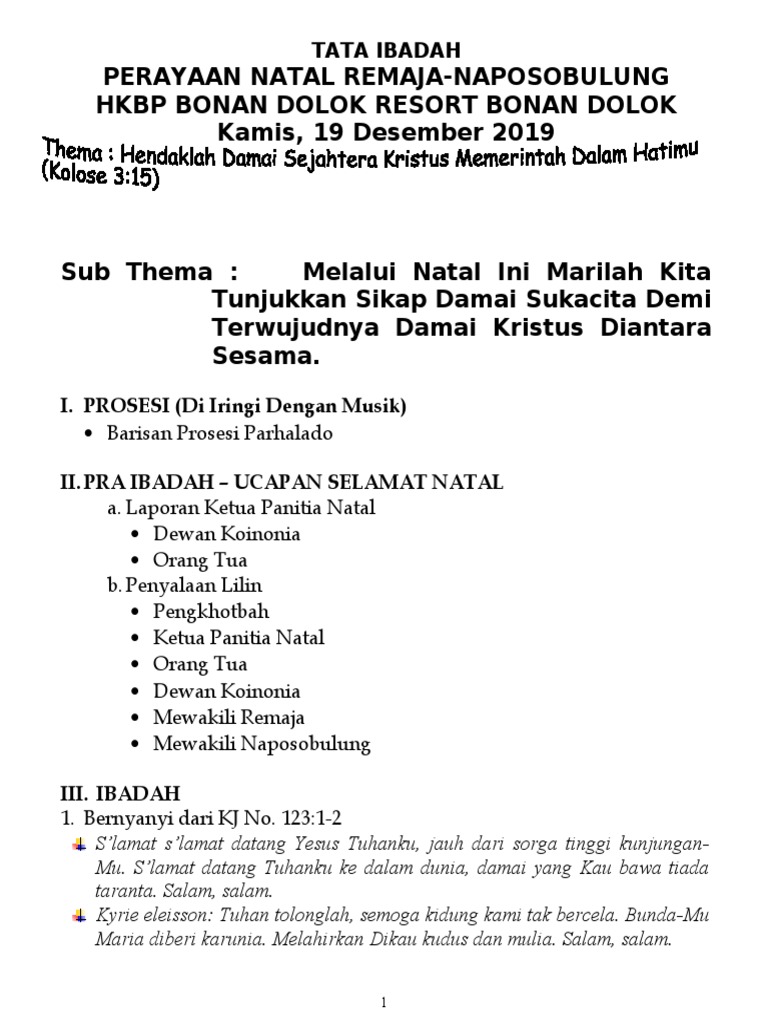 Tata Ibadah Natal RENA | PDF
