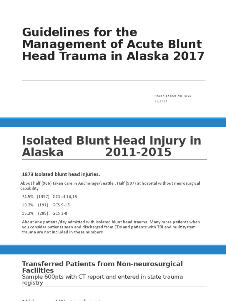 Head Injury Guideline Presentation | PDF | Traumatic Brain Injury ...