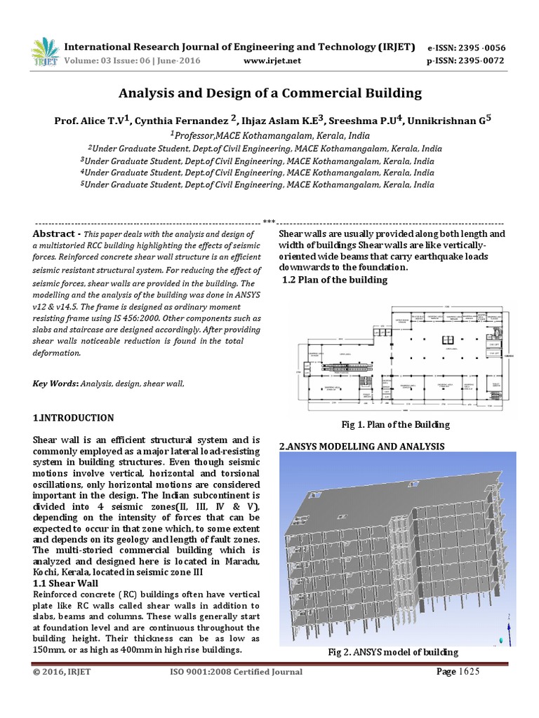 Analysis and Design of A Commercial Building PDF | PDF | Beam ...