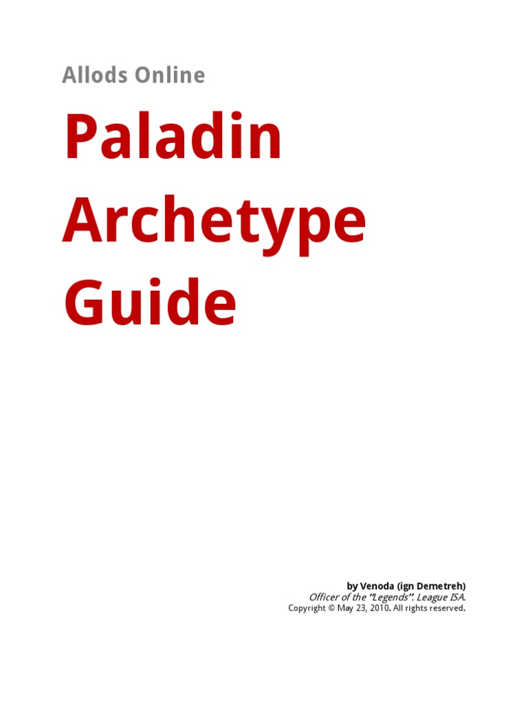 Paladin Archetype Guide: Allods Online | PDF | Leisure