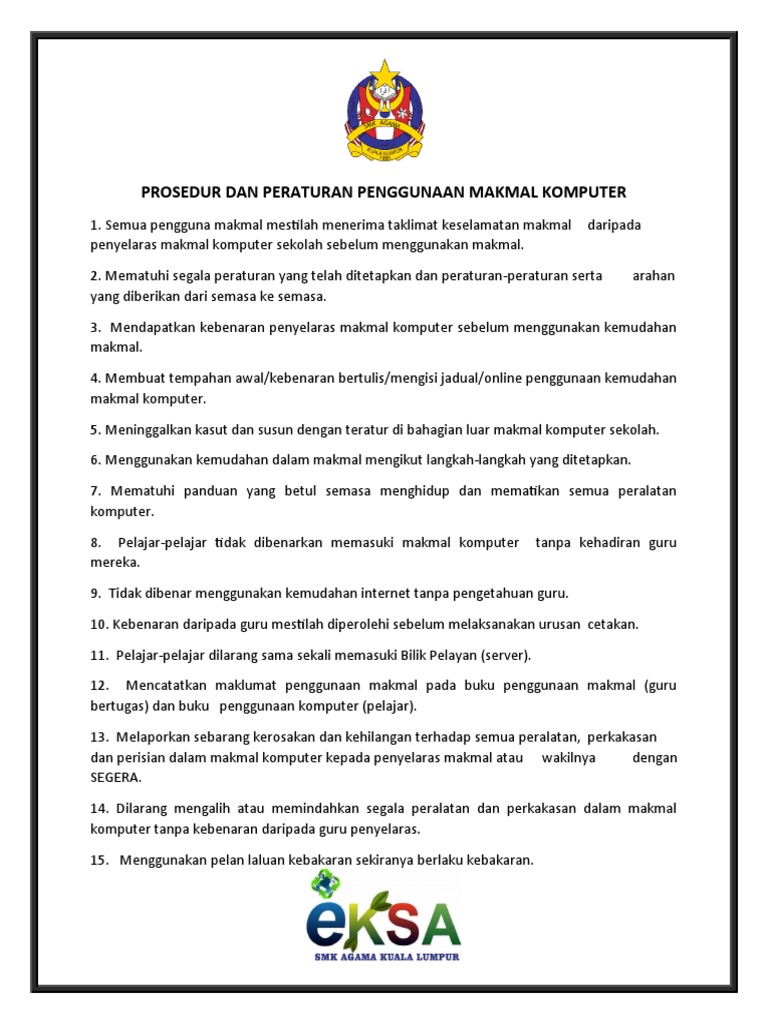 Sop Makmal Komputer 2 | PDF