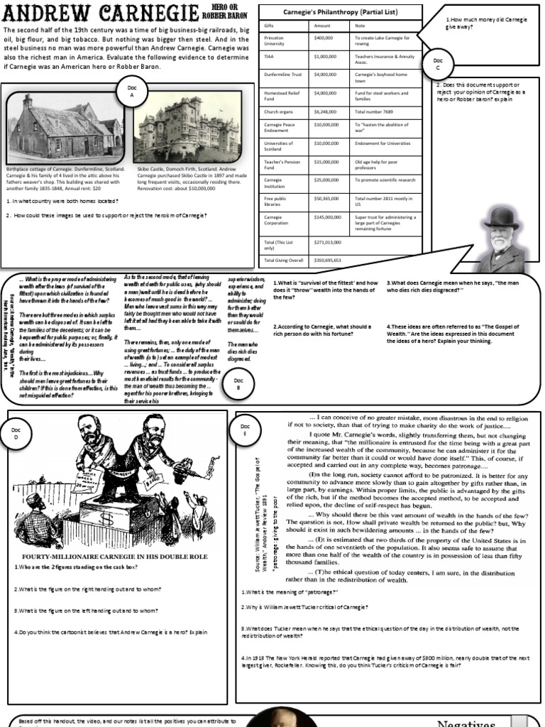 Carnegie DBQ | PDF | Andrew Carnegie | Economies
