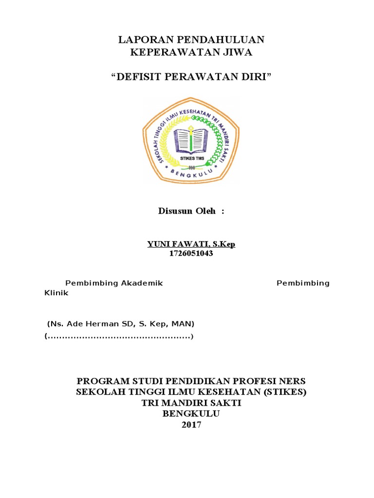 Laporan Pendahuluan Defisit Perawatan Diri | PDF