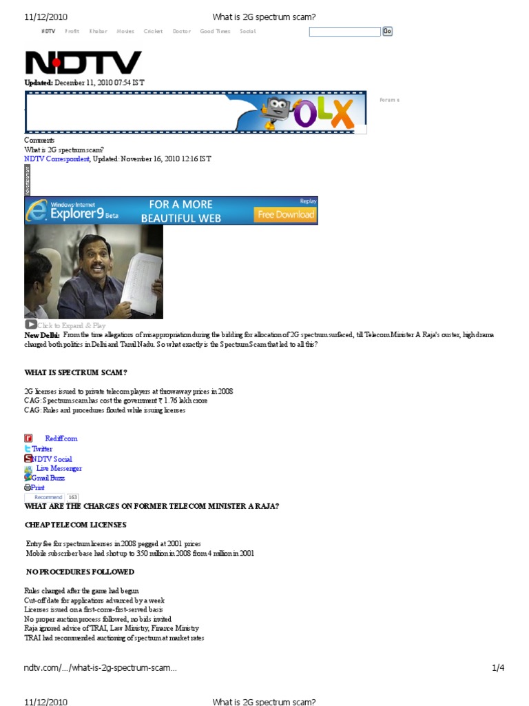 What Is 2G Spectrum Scam | PDF | Business