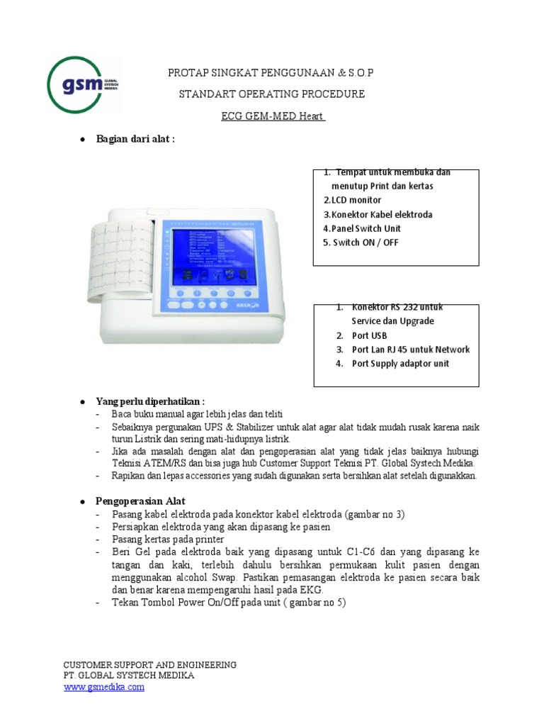 Protap Dan S.O.P ECG AXION | PDF
