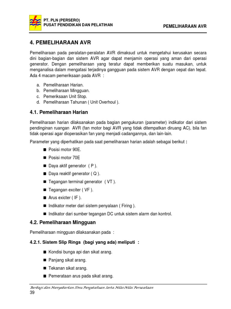 4 Pemeliharaan AVR | PDF