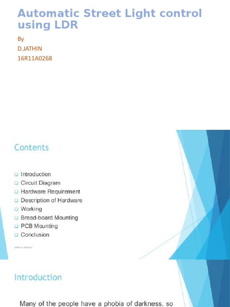 Automatic Street Light Control Using LDR | PDF