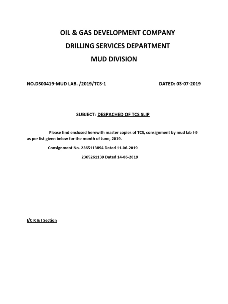 TCS Slip | PDF