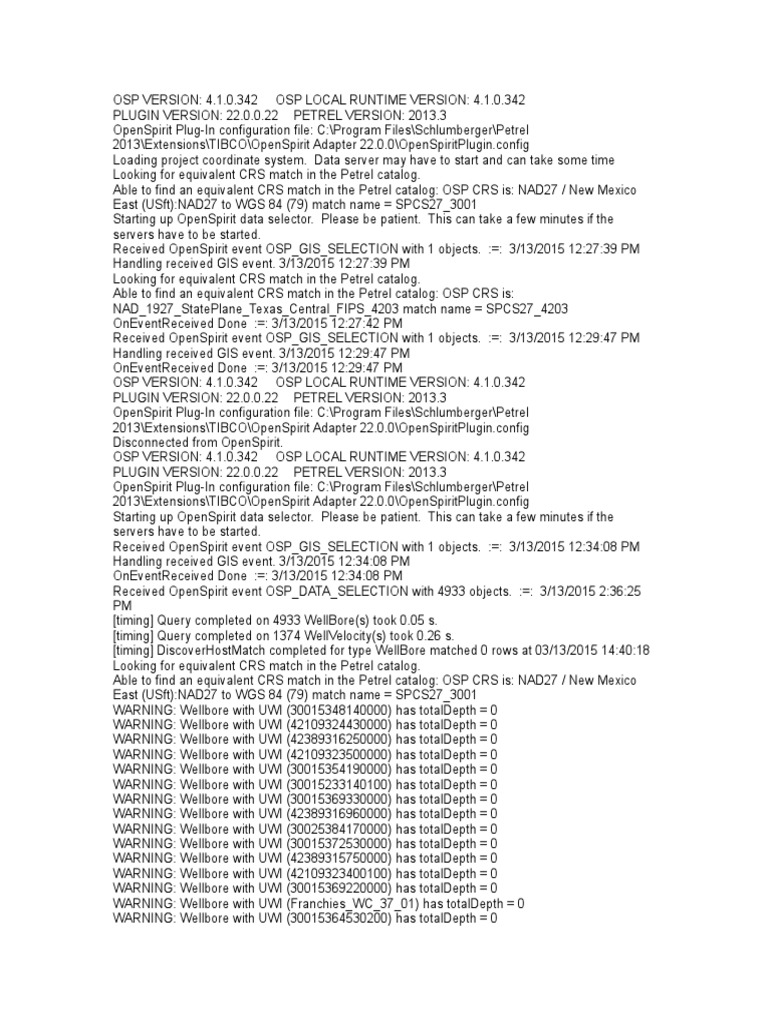 Petrel Log Wells Logs | PDF | System Software | Information Technology