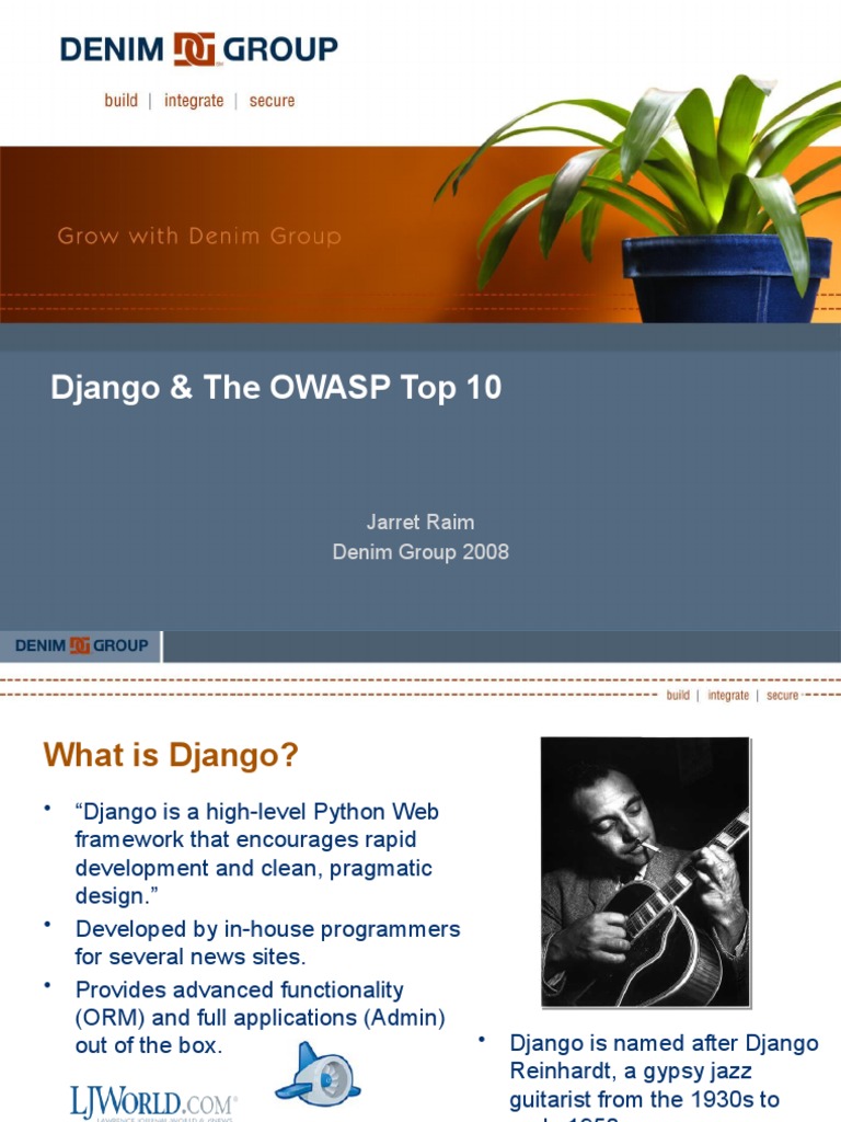 Django & The OWASP Top 10 | PDF | Html | Software Engineering