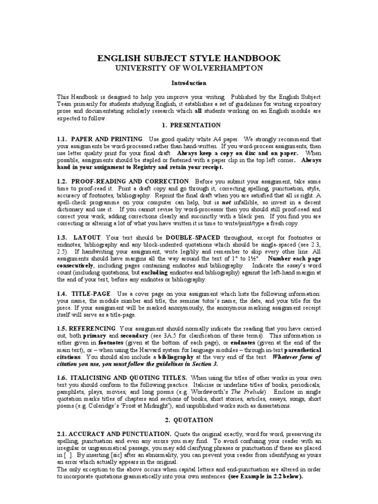 Guidelines for Academic Writing: A Handbook for Students of English at ...