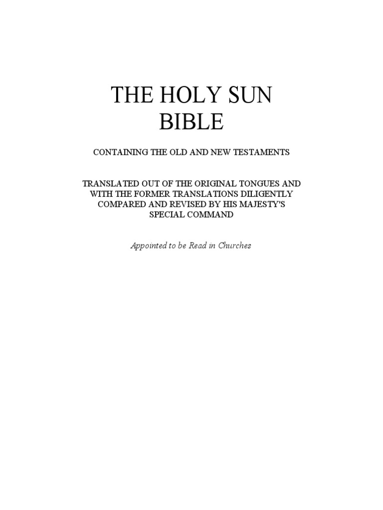 The Holy Sun Bible | PDF | Ham (Son Of Noah) | Noah