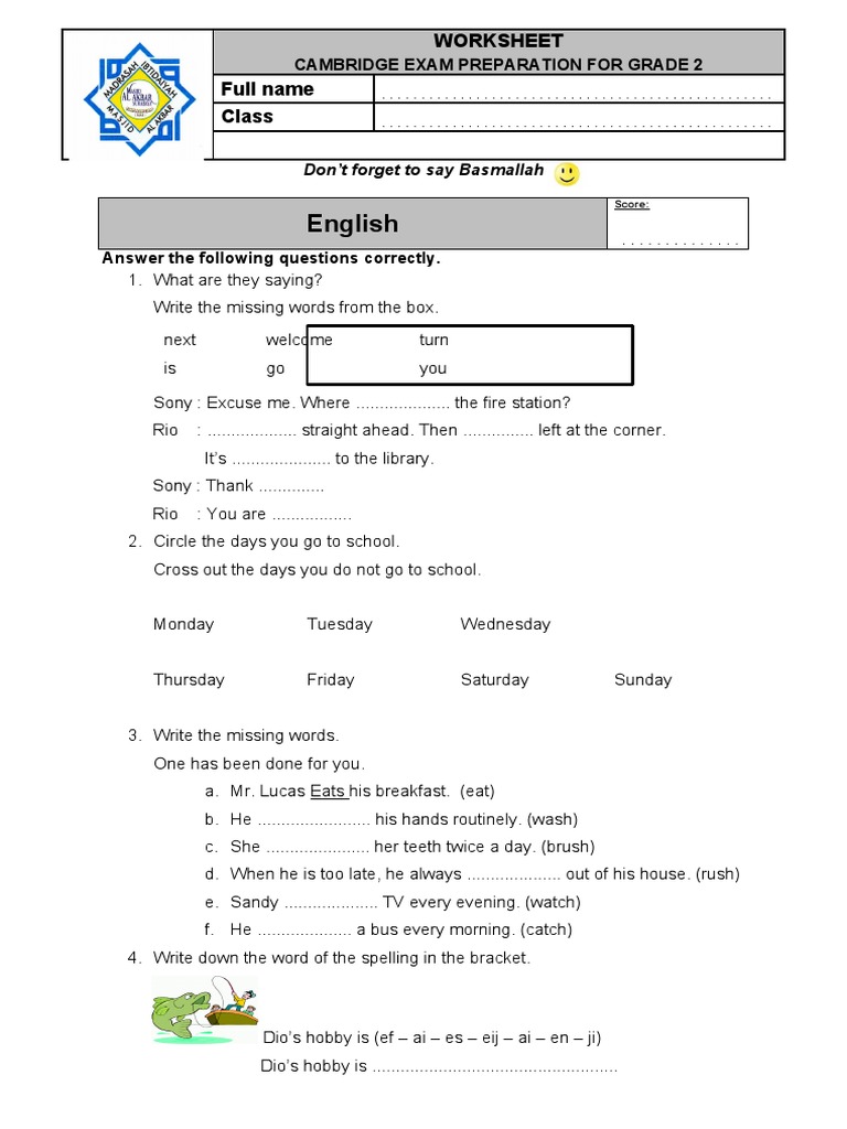 CAMBRIDGE EXAM PREPARATION WORKSHEET | PDF
