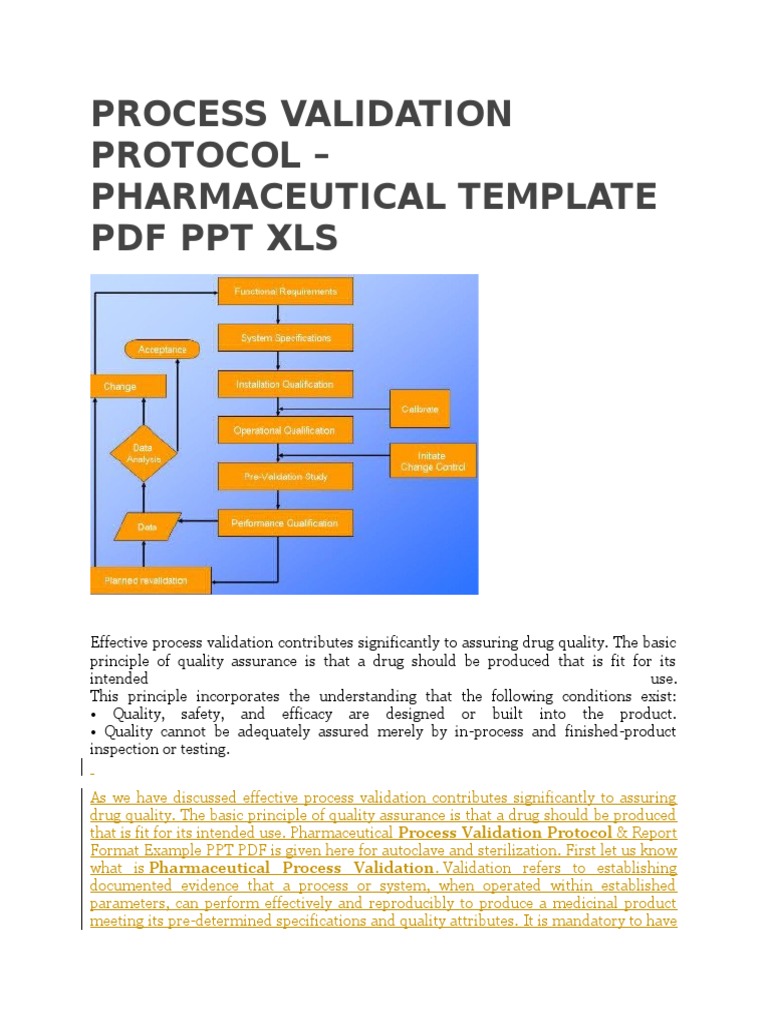 PROCESS VALIDATION PROTOCOL Example | PDF | Verification And Validation ...