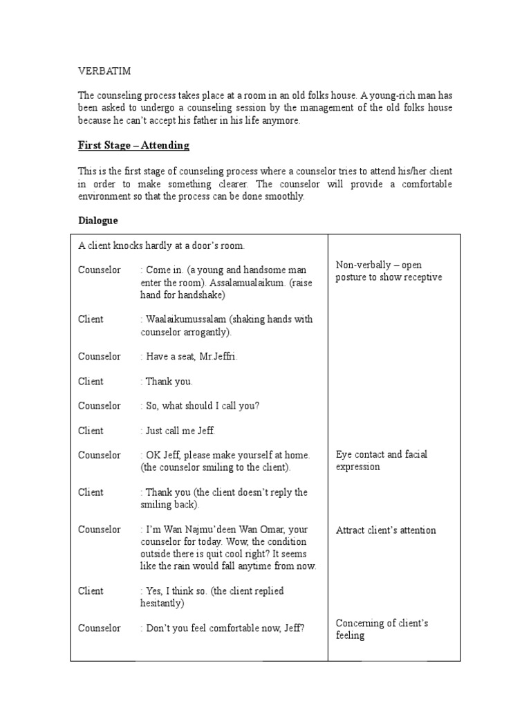 Verbatim Example | PDF | Feeling | Psychological Concepts