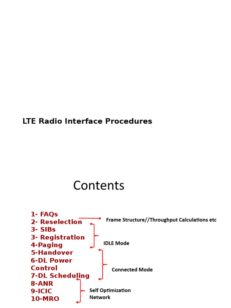 LTE Radio Interface Procedures | PDF | Scheduling (Computing) | Quality ...