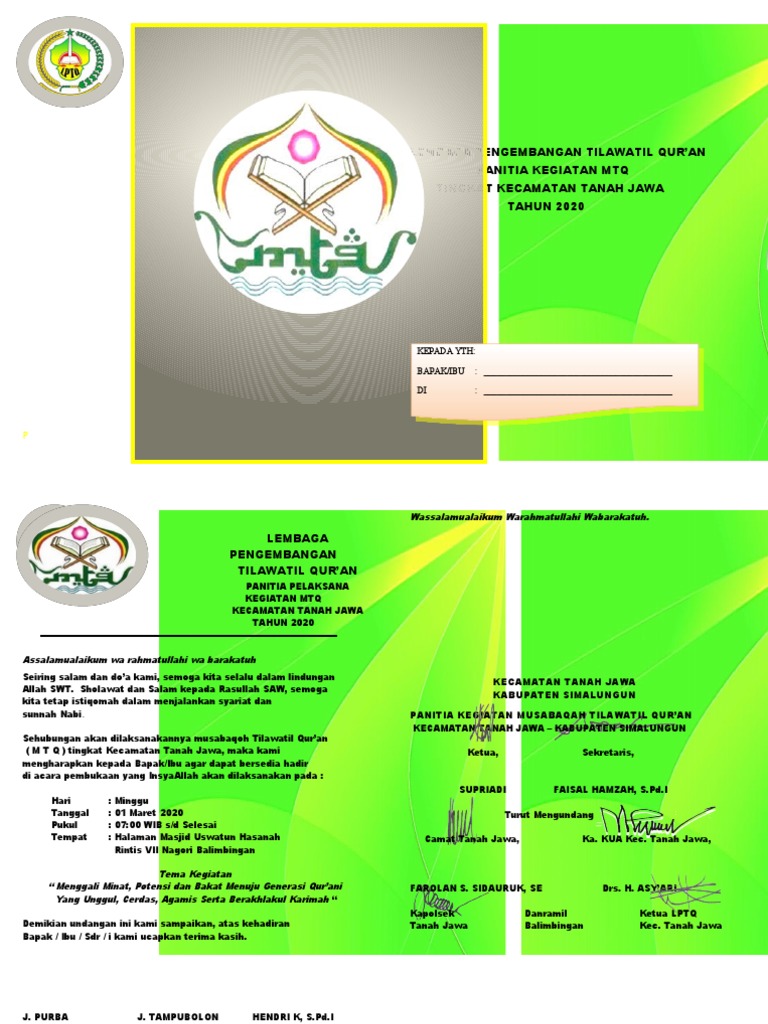 Undangan MTQ | PDF