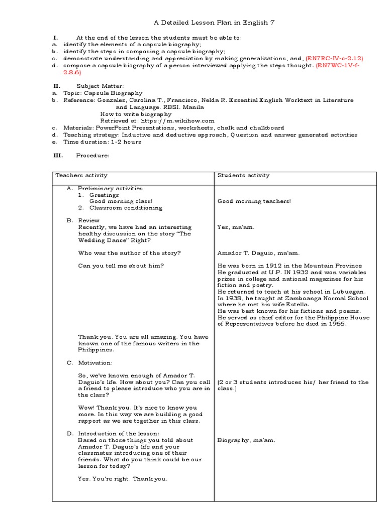 LP Capsule Biography | PDF | Biography | Citation