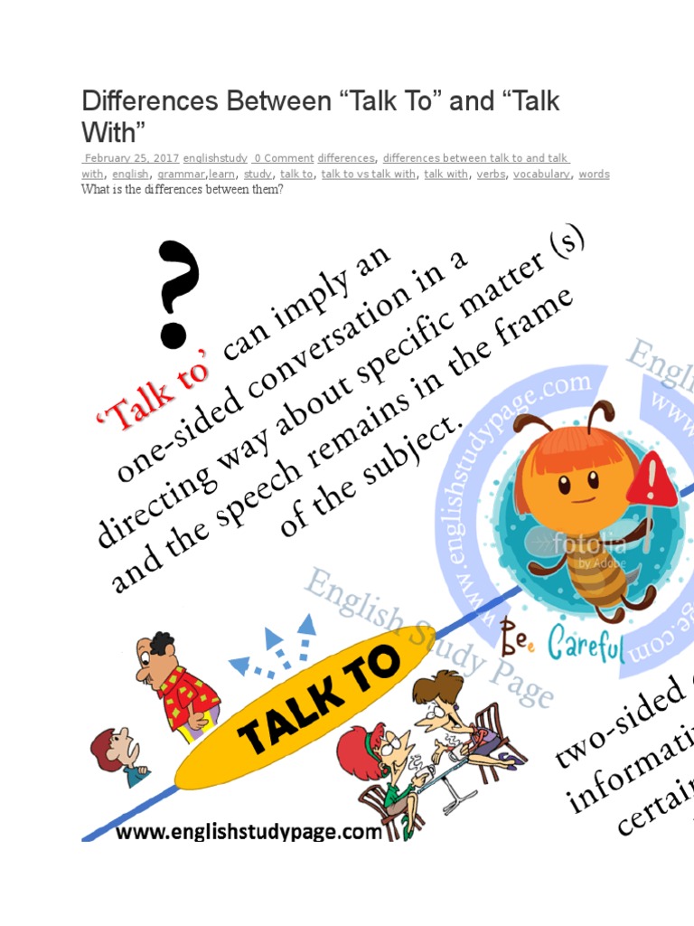 Talk To vs Talk With: Key Differences | PDF | Conversation | English ...