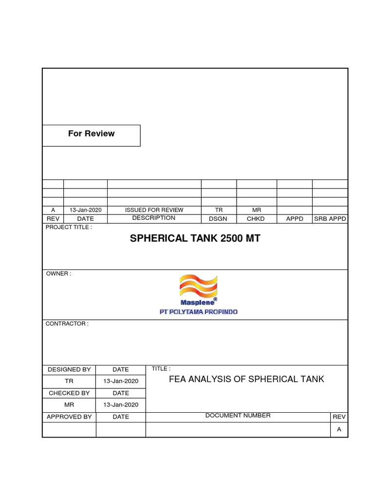 FEA Spherical Tank - A PDF | PDF | Classical Mechanics | Chemistry