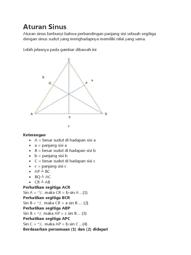 Aturan Sinus dan Contoh Soalnya | PDF