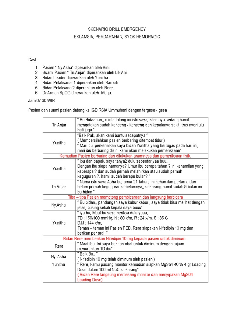 Skenario Drill Emergency | PDF