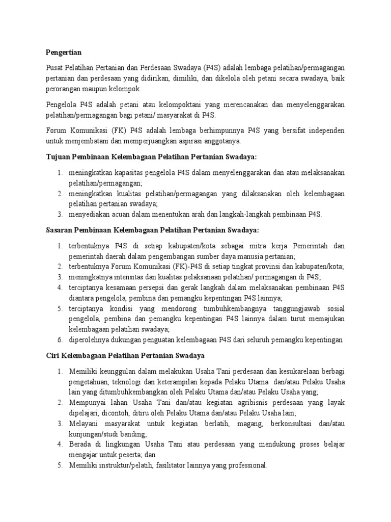 Poin Dan Persyaratan p4s | PDF