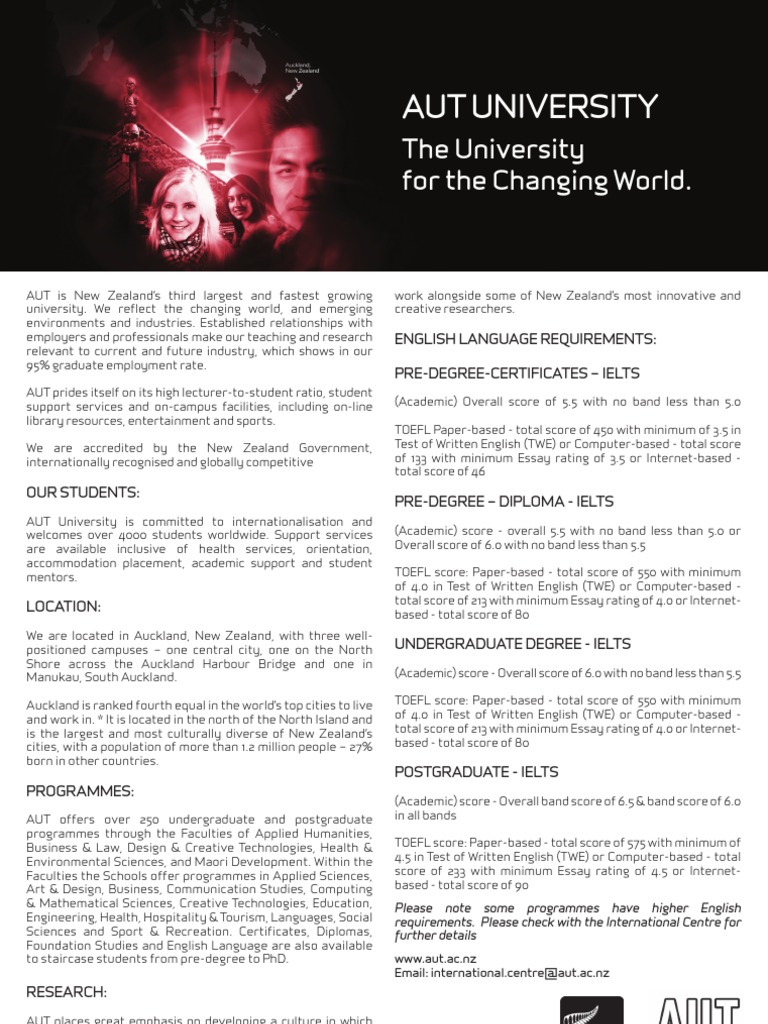 Aut University: The University For The Changing World | PDF | Test Of ...